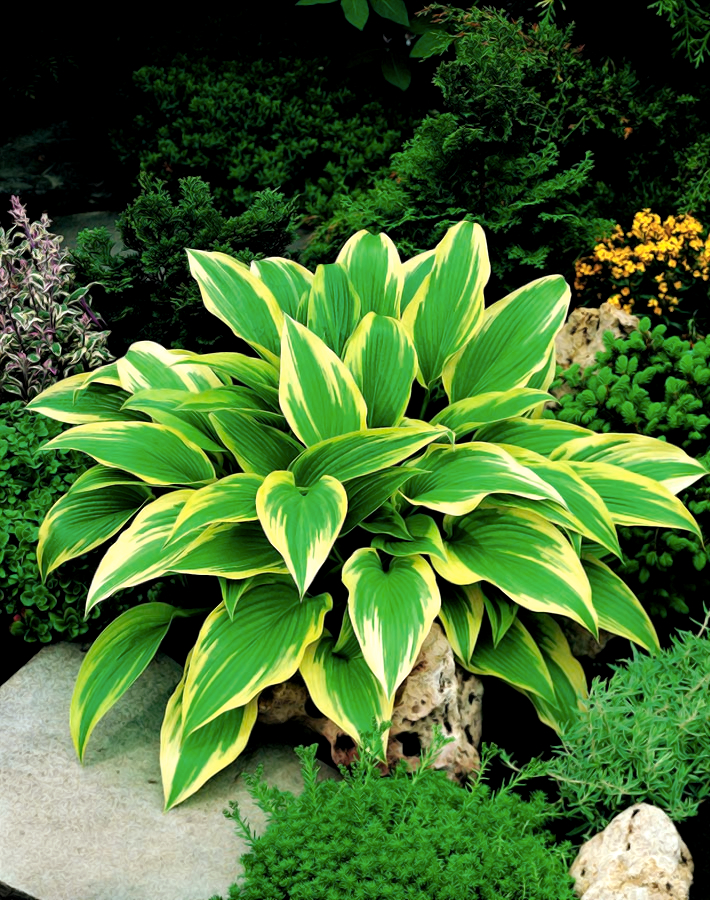 Hosta, Funkie, Herzblattlilie Aureomarginata – Garden Seeds Market ...