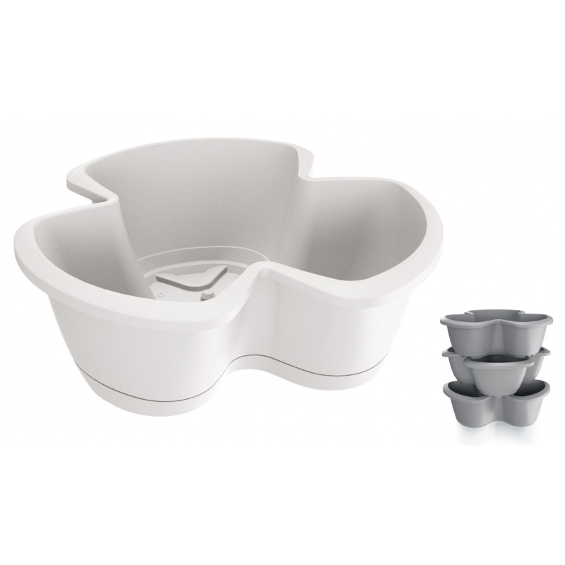 "Respana Trio" triple-pot 35 cm herb planter - set of 3 pieces - white ...