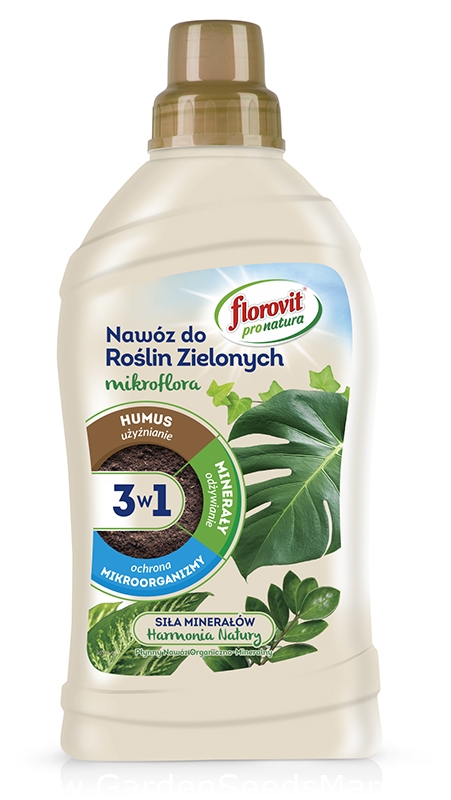 Fertilizante para plantas verdes 3 en 1 - fertiliza, nutre y protege- Pro Natura - Florovit® - 1 ...