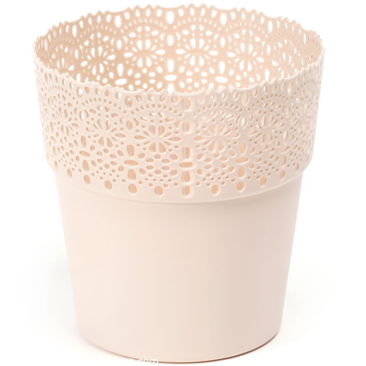 "Bella" mesh pot casing with a lace-like finishing - 13 cm - light ...