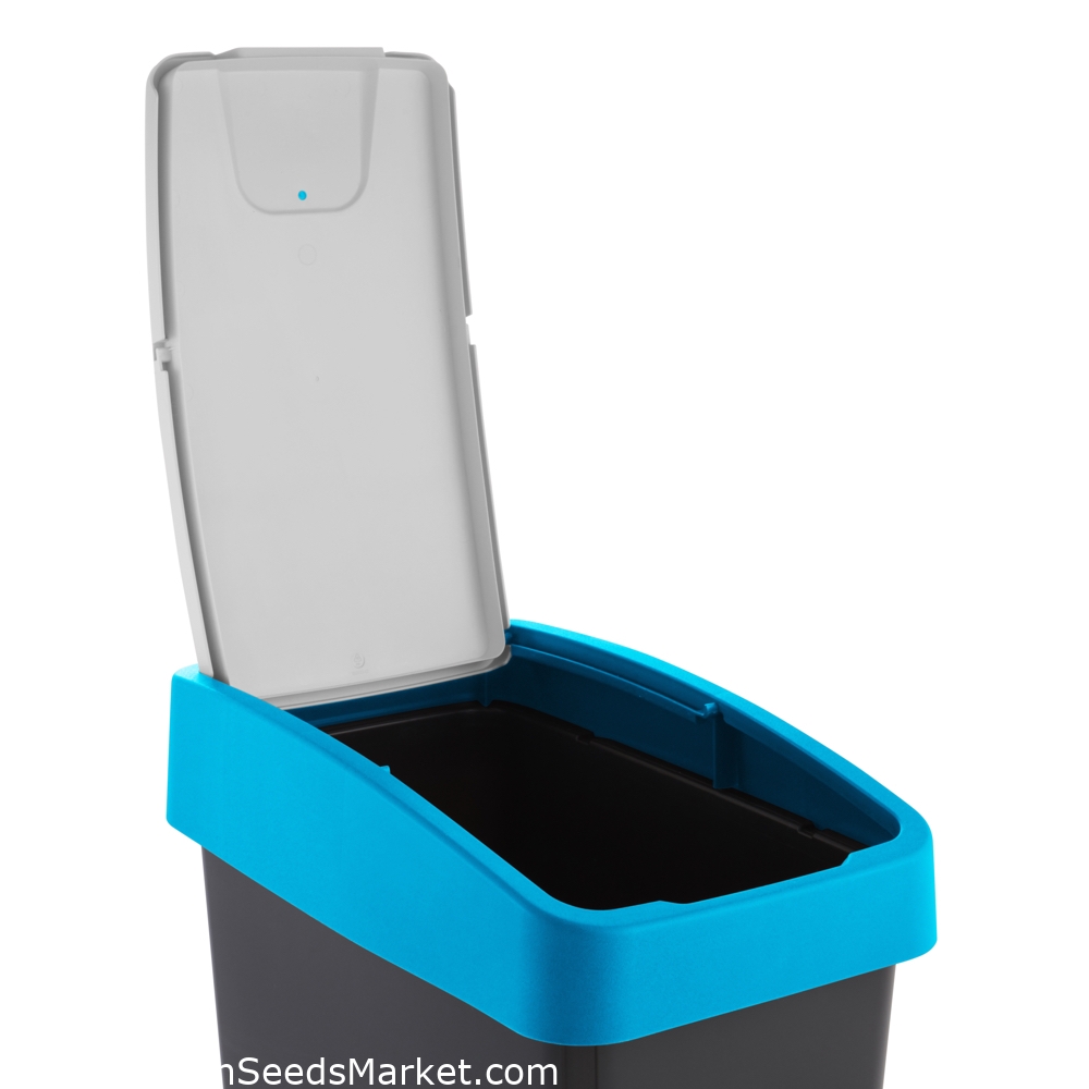 25-litre blue Magne dustbin with a press-to-open lid – Garden Seeds ...