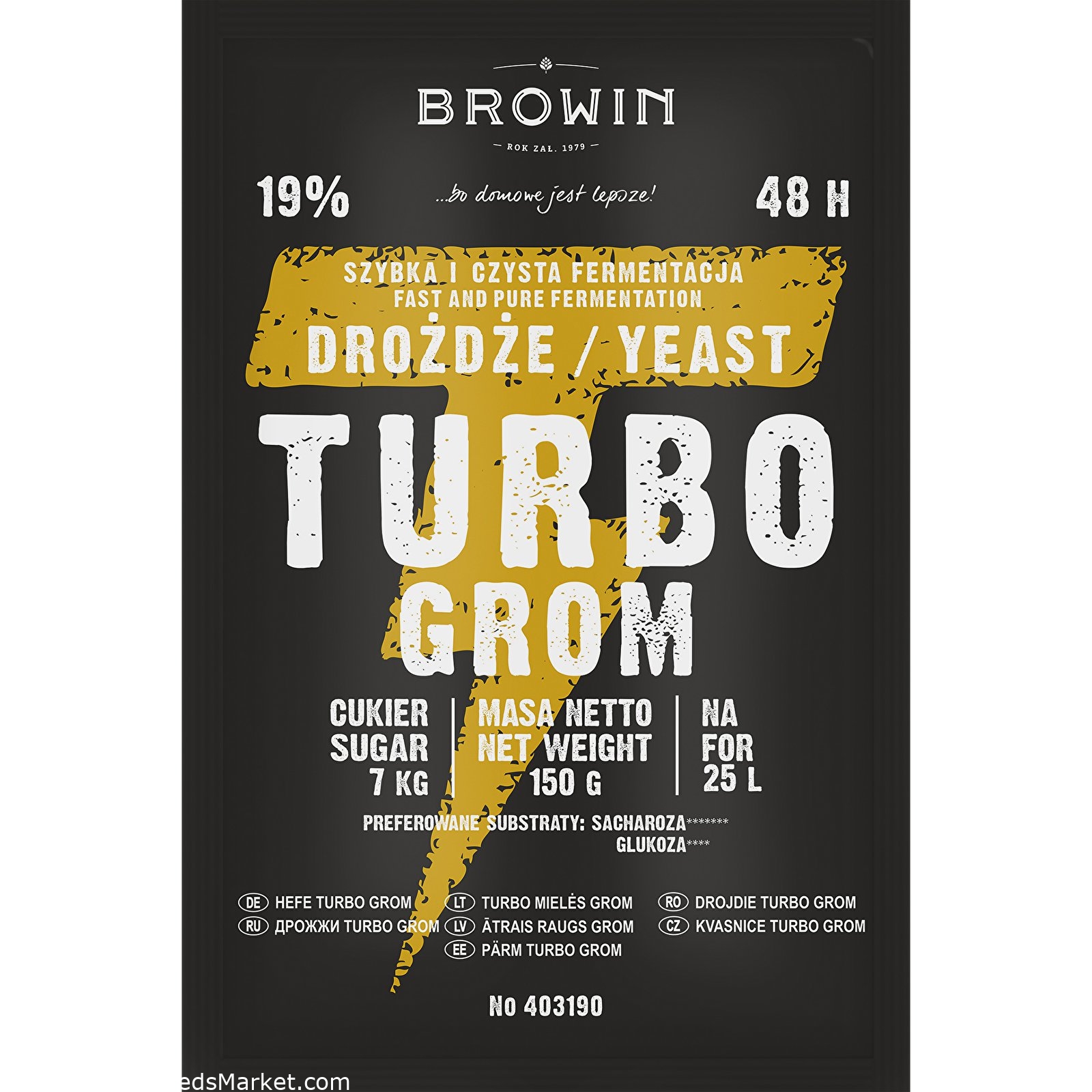 Destilační kvasnice Turbo - Grom (Thunder) 48 h - 120 g - – Garden ...