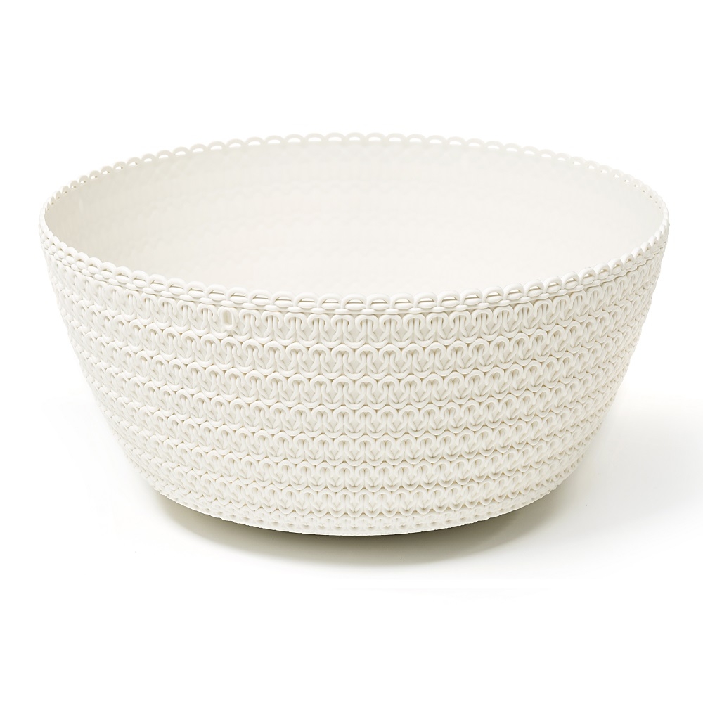 Plitvi lonček za rastline "Jersey" - posoda - 30 cm - kremno-bel ...