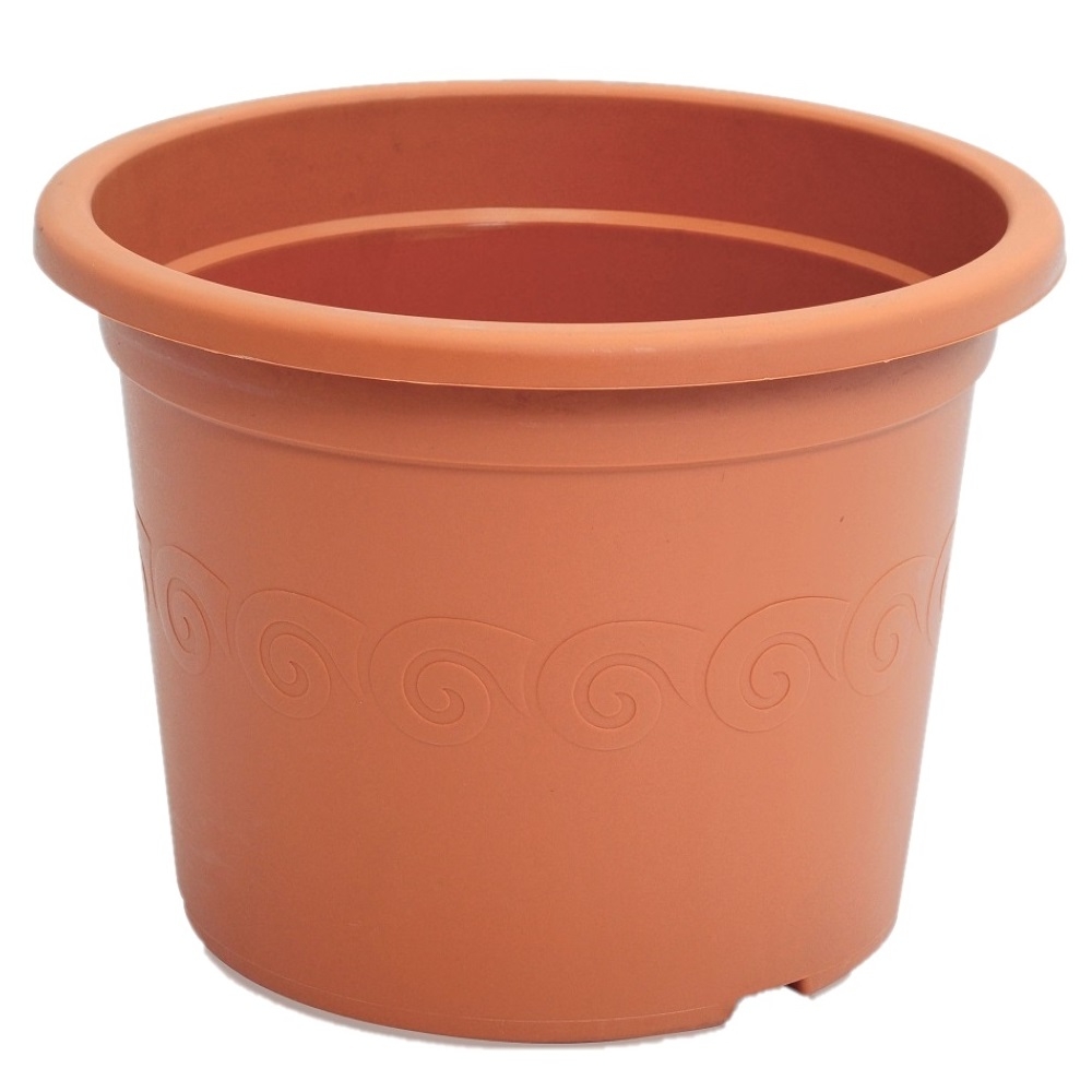 "Plastica" round flower pot - 15 cm - terracotta-coloured – Garden ...