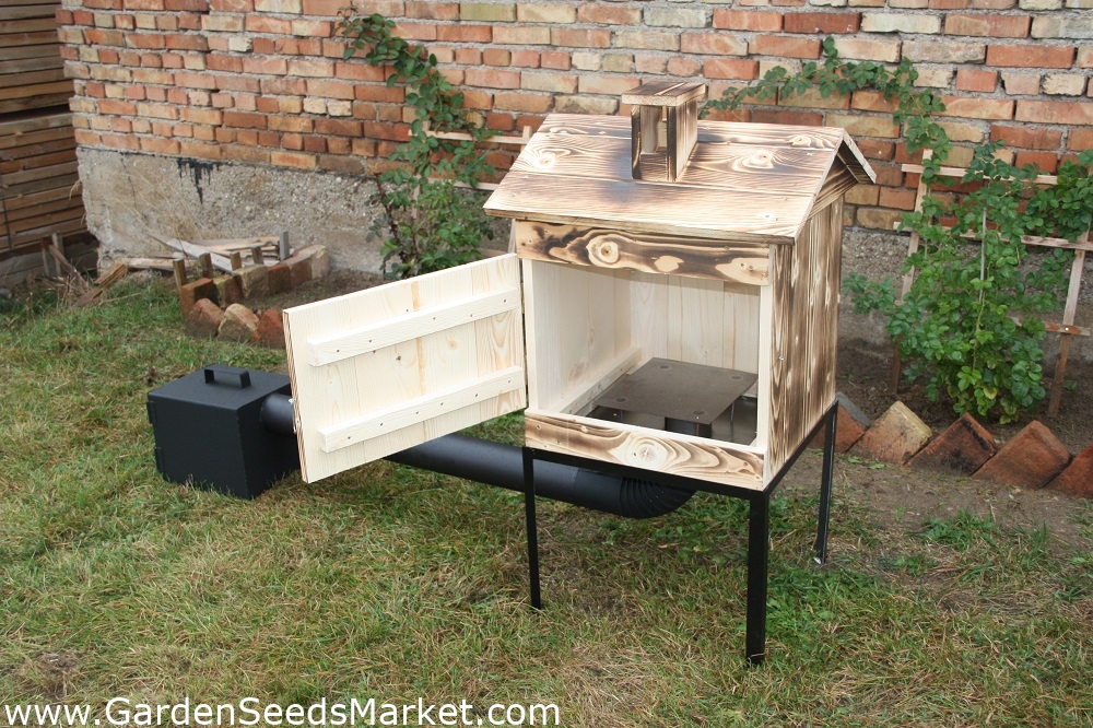 Wooden garden smoker - 50 x 50 x 60 cm - charred wood - SMOKING KIT ...